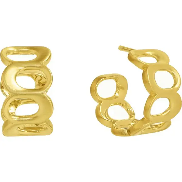 DEAN DAVIDSON Crosby Link Huggie Hoop Earrings - Yellow Gold