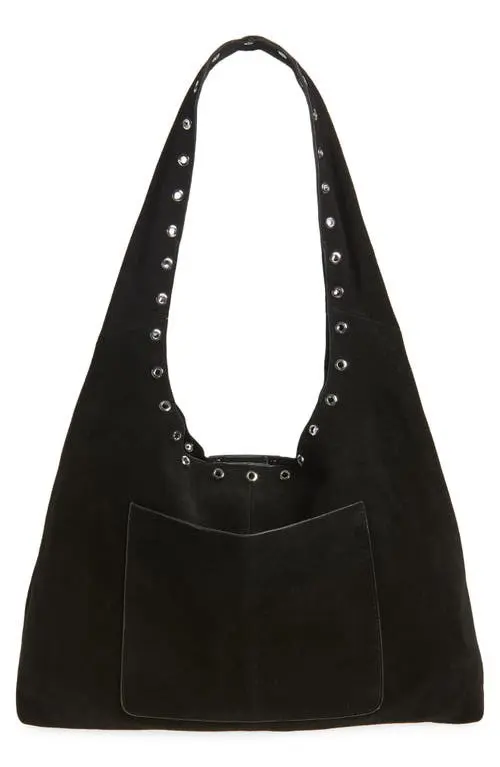 Rebecca Minkoff Industry Suede Hobo Bag - Black