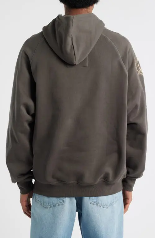 VIC GARCIA WORLD Graphic Cotton Pullover Hoodie - Coffee