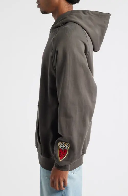 VIC GARCIA WORLD Graphic Cotton Pullover Hoodie - Coffee