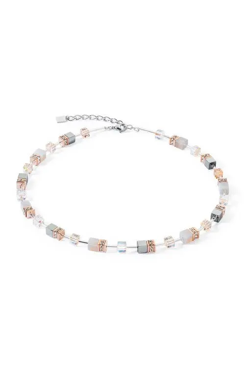 COEUR DE LION Geo Cube Iconic Precious Necklace - Peach