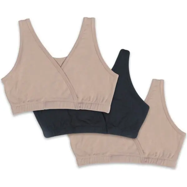 EVERLY GREY Paisley During & After 3-piece Maternity/nursing Sleep Bras - Latte