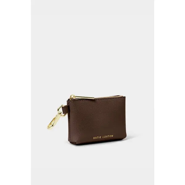 KATIE LOXTON Evie Clip-on Coin Wallet - Chocolate
