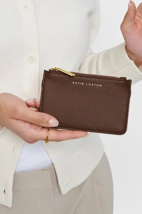 KATIE LOXTON Hana Coin And Card Holder - Chocolate