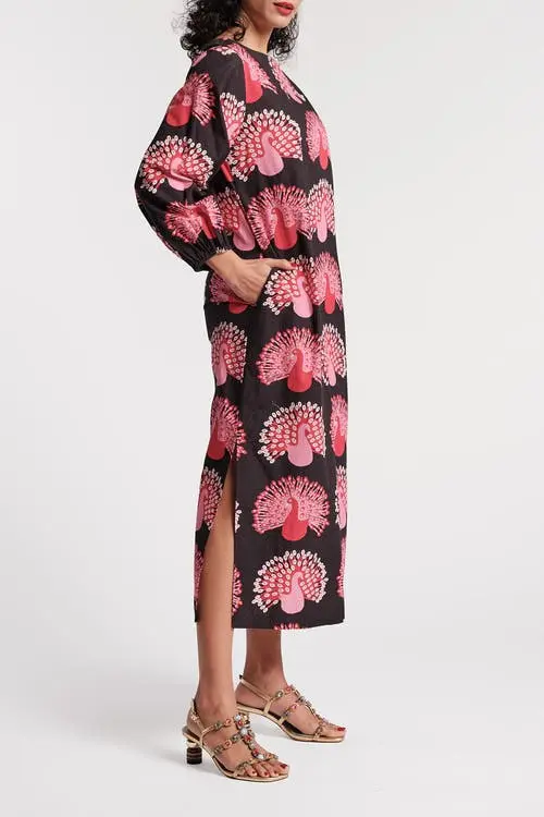 FRANCES VALENTINE Minnow Maxi Peacock Dress - Black/multi