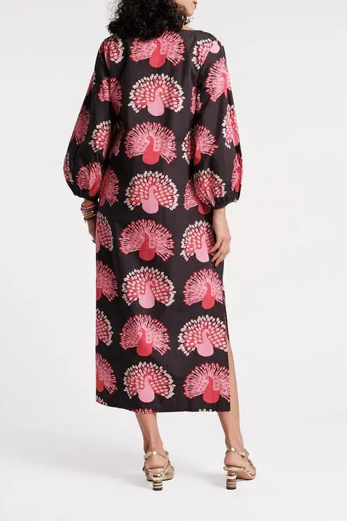 FRANCES VALENTINE Minnow Maxi Peacock Dress - Black/multi