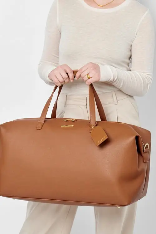 KATIE LOXTON Carryall Weekender Bag - Cognac
