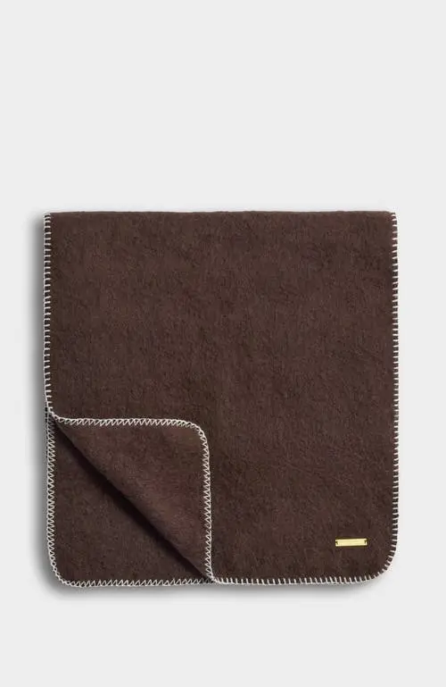 KATIE LOXTON Whipstitch Scarf - Chocolate