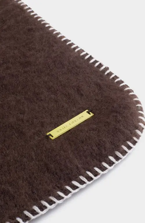 KATIE LOXTON Whipstitch Scarf - Chocolate