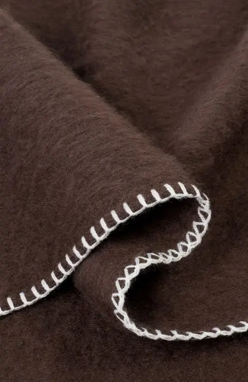 KATIE LOXTON Whipstitch Scarf - Chocolate