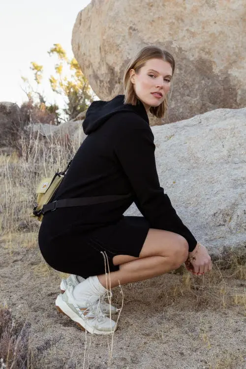 KADA Sweater Hoodie Mini Dress - Ink