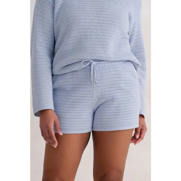 KADA Open Knit Shorts - Hydrangea Blue