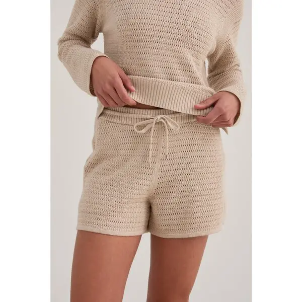 KADA Open Knit Shorts - Sand
