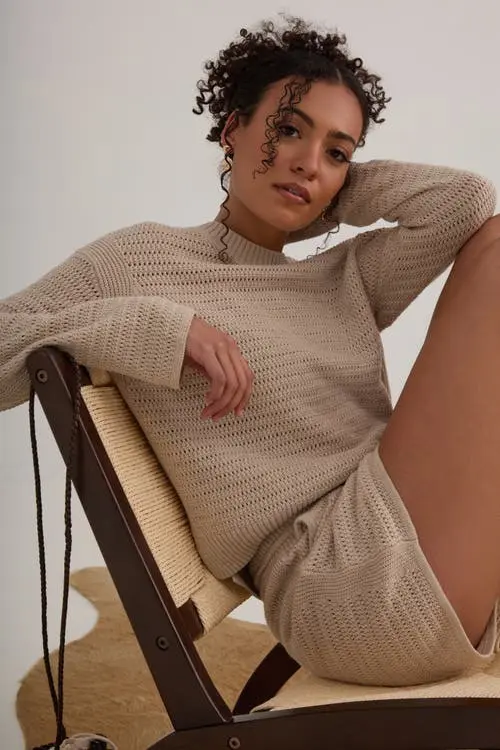 KADA Open Knit Shorts - Sand