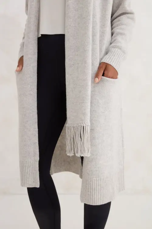 KADA The Wool Scarf Cardigan - Heather Grey