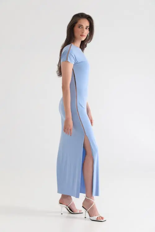 KADA Cupro Infinity Tee Maxi Dress - Sky