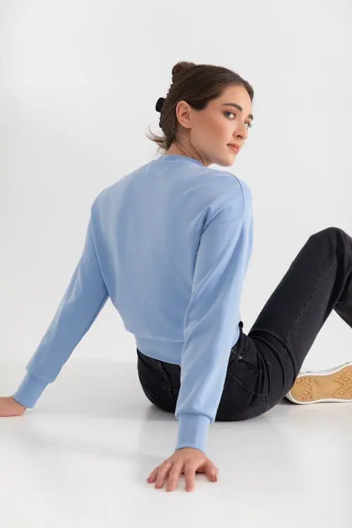 KADA Cupro Pullover Sweatshirt - Sky