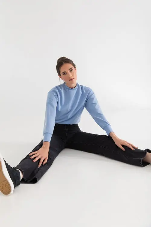 KADA Cupro Pullover Sweatshirt - Sky