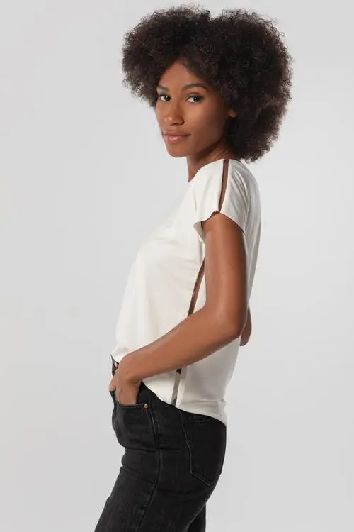KADA Cupro Infinity Tee - Salt