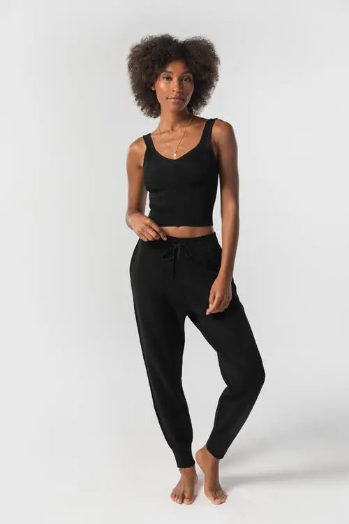 KADA Ribbed Fitted Tank - Ink