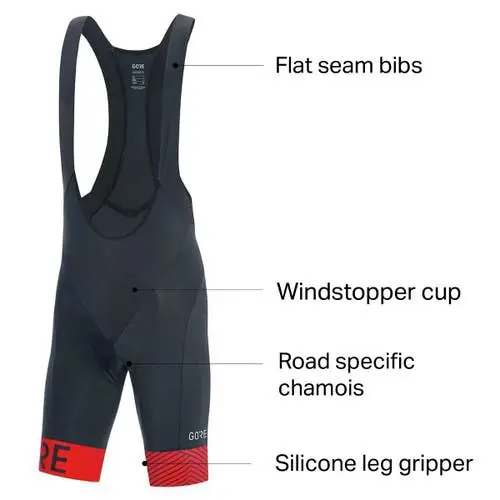 GOREWEAR C5 Optiline Bib Shorts - Black/red