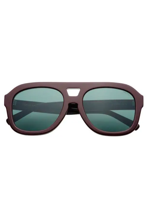FREYRS EYEWEAR Voyager Oversized Aviator Sunglasses - Burgundy