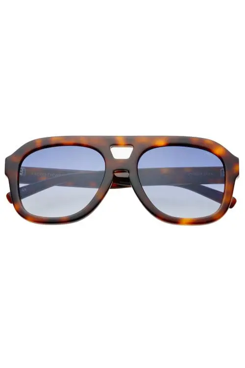 FREYRS EYEWEAR Voyager Oversized Aviator Sunglasses - Tortoise/blue