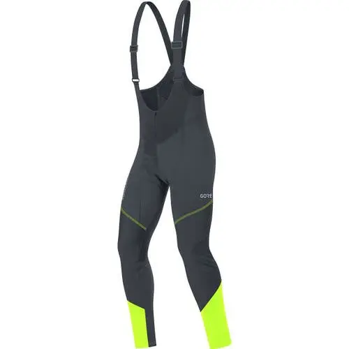 GOREWEAR C3 Gore Windstopper Bib Tights - Black/neon Yellow