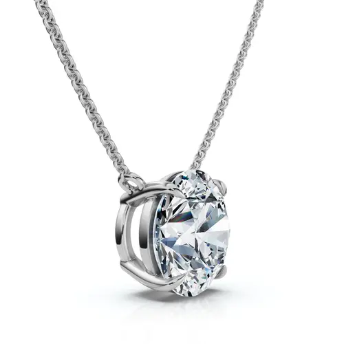 BLISS DIAMOND 1 1/2ct Round Cut Solitaire Lab Grown Diamond Pendant Necklace