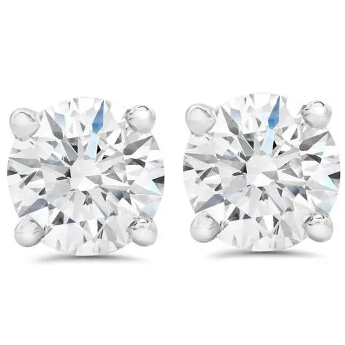 BLISS DIAMOND Certified 5ct Tw Diamond Stud Earrings - 14k White Gold