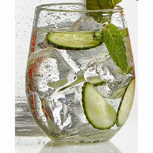 TAG Bubble Glass Stemless Drinkware Set Of 2 Dishwasher Safe