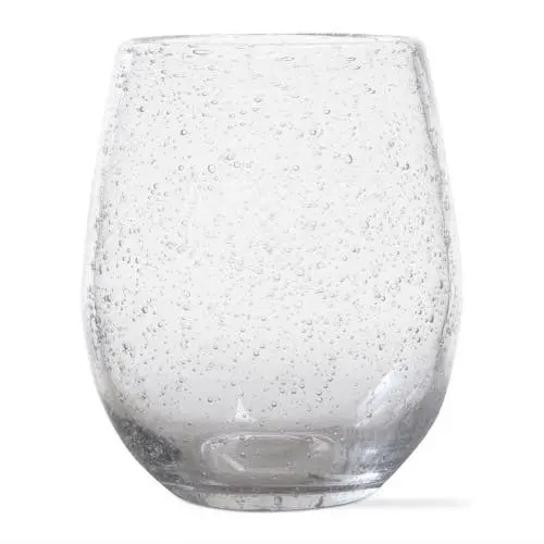 TAG Bubble Glass Stemless Drinkware Set Of 2 Dishwasher Safe