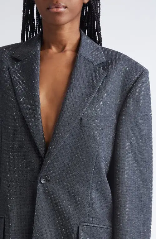 Alexander Wang Hotfix Crystal Oversize Blazer