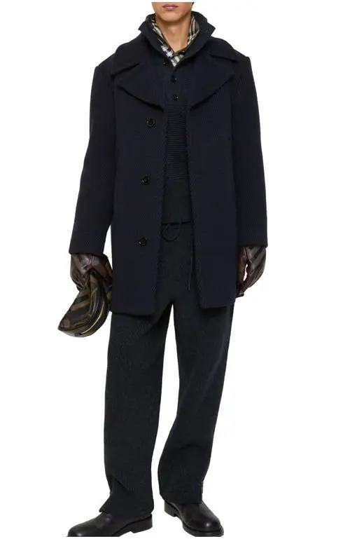 Burberry Wool Tailored Overcoat - Nightshade Blue/twilight Blue