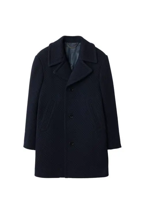 Burberry Wool Tailored Overcoat - Nightshade Blue/twilight Blue