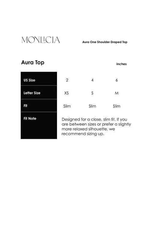 MONLICIA Aura One-shoulder Draped Stretch Top - Black