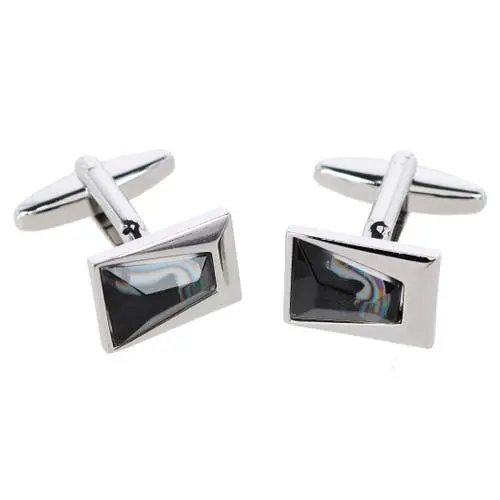 Trafalgar Reginal Rectangular Dapper Stone Cufflinks - Black