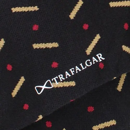 Trafalgar Jevin Dot And Dash Mid-calf Combed Cotton Dress Socks