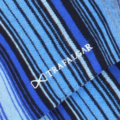 Trafalgar Aciano Micro Multi-stripe Mid-calf Dress Socks