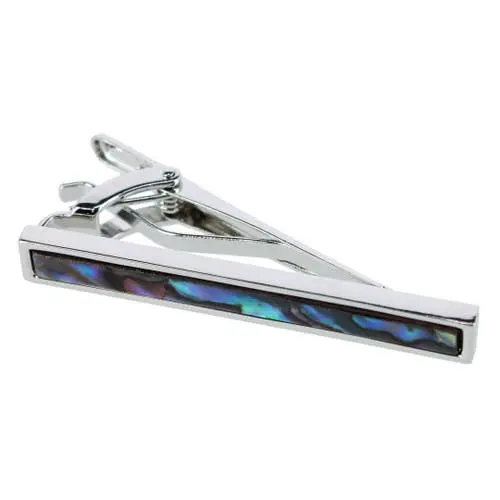Trafalgar Mother Of Pearl Stately Tie Bar - Silver