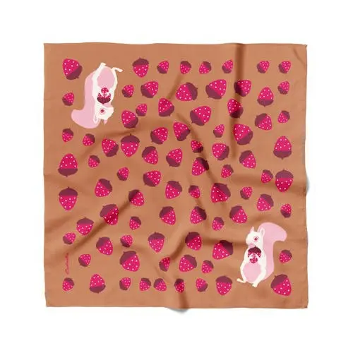 CENTINELLE Albino Squirrel Cotton Silk Bandana - Brown