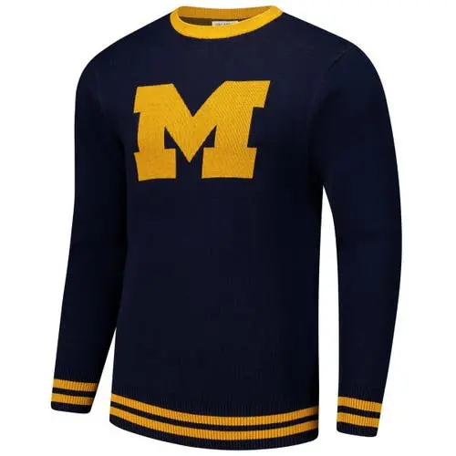 USCAPE APPAREL Michigan Wolverines Renew Knit Vintage Pullover Sweater