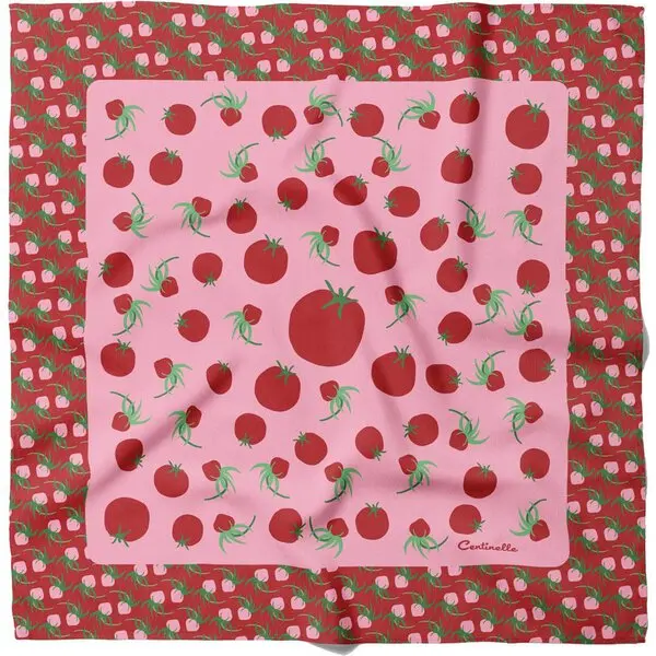 CENTINELLE Tomatoes Cotton Silk Bandana - Red