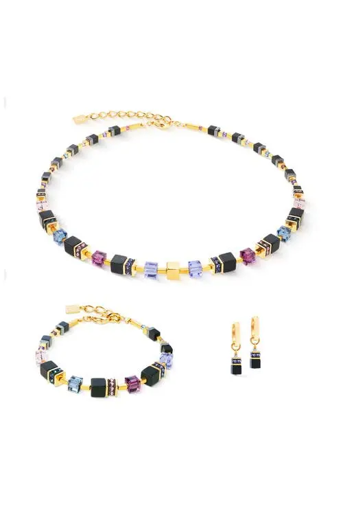 COEUR DE LION Geocube Precious Classic Gold Hoop Earrings