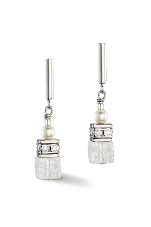 COEUR DE LION Geocube® Precious Fusion Pearls Earrings - White