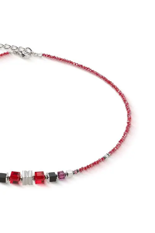 COEUR DE LION Wave Cube Flow Necklace - Red