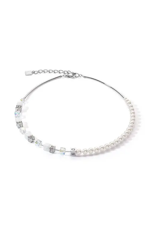 COEUR DE LION Geocube® Precious Fusion Pearls Necklace - White