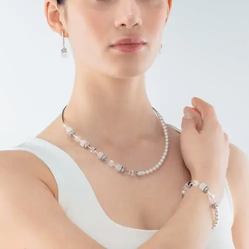 COEUR DE LION Geocube® Precious Fusion Pearls Necklace - White