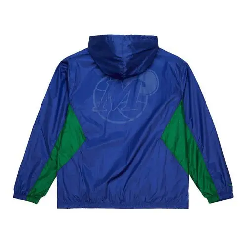 Mitchell & Ness Dallas Mavericks Playmaker Full-zip Hooded Windbreaker Jacket