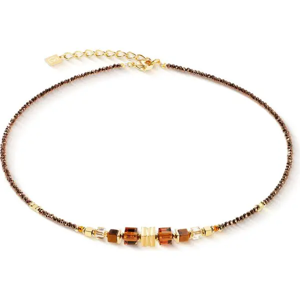 COEUR DE LION Wave Cube Flow Necklace - Brown